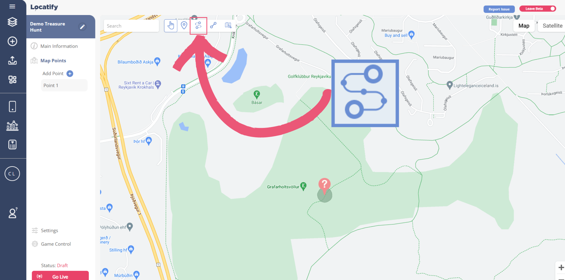 How to hide the treasure locations from the map? – Locatify